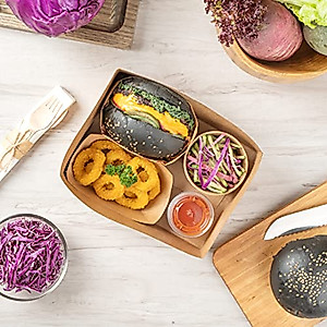 Restaurantware Bio Tek 8.4 x 6 x 3.5 Inch Burger Trays 100 Disposable Paper Food Trays - Recyclable Sturdy Kraft Paper Movie Snack Trays For Meals Snacks And Baked Goods