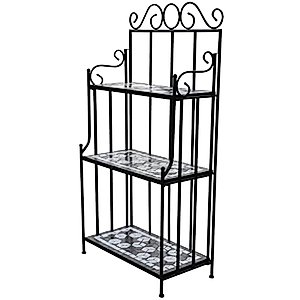 ZQQLVOO Mosaic Side Table Plant Table,Plant Rack,Plant Display Stand,Multi-Purpose Plant Stand,Flower Stands,For Backyard,Garden, Balcony,Terrace, Terracotta