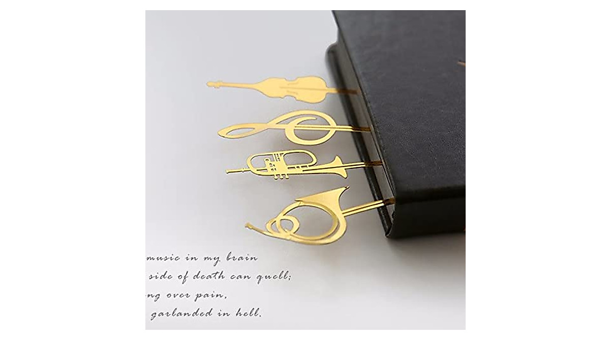 Cute Gold Musical Instrument Metal Bookmarks | ARFUKA Gifts
