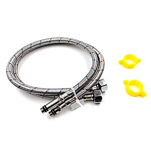 24-Inch Long Faucet Connector Braided Stainless Steel Supply Hose 1/2-Inch Female Compression Thread x M10 Male Connector, x 2 Pcs (1 Pair)