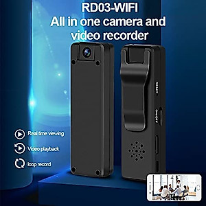 Hidden Spy Camera Mini Body WiFi Camera Wireless Pen Security Nanny Cam,Home Security Dog Camera Indoor Outdoor Camera, App Remote View Loop 180° Rotation Built-in Battery Camera no WiFi Needed