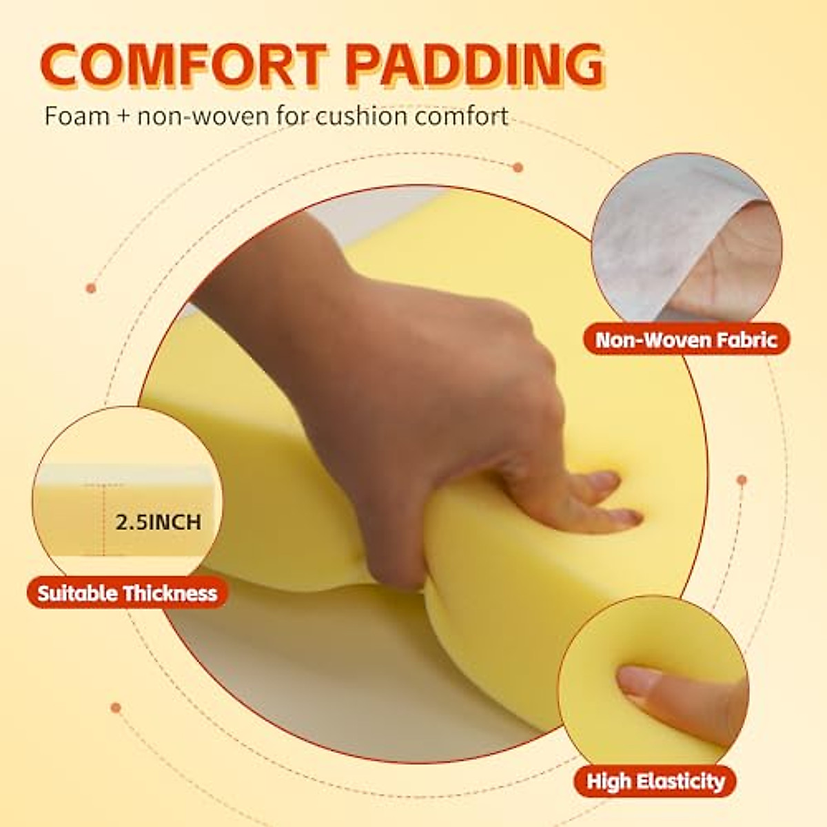 mudilun Bench Cushion Non-Slip Indoor/Outdoor Furniture Bench Cushions Waterproof Removable Cover with Ties Window Swing Patio Chair Pads 48x18x2.5 inch