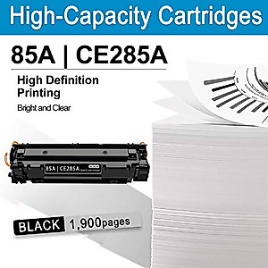 1 Pack Black High Yield Toner Cartridge 85A | CE285A Replacement for HP Pro M1212nf M1217nfw M1214nfh M1216nfh M1213nf M1219nf M1132 MFP P1102w P1102 P1109w P1005 P1006 Printer.