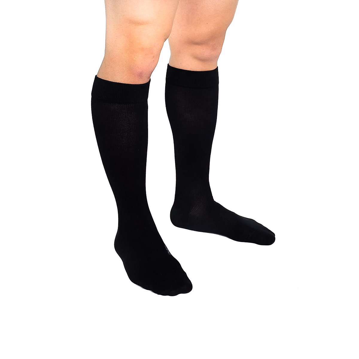 Royfa Cotton compression socks for Women and Men, 15-20 mmHg support stockings, Closed Toe circulator compression sock (Medium, Ebony)