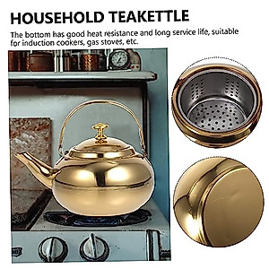1pc Stainless Steel Exquisite Pot Water Kettle Portable Stove Coffee Pot Portable Espresso Machine Household Teakettle Portable Heater Gas Practical Tea Kettle Portable Teakettle PAMINGONO