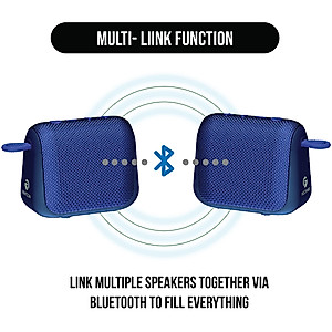 Raycon Everyday Speaker with Microphone IP67 Dustproof and Waterproof TWS Multilink Bluetooth 5.0 Portable Outdoor Wireless Speaker for Home, Outdoors, Travel (Electric Blue)