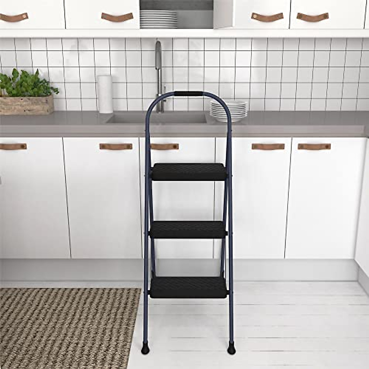 COSCO 11448NVY1E Big Step Stool, 225 lb. Weight Capacity, ANSI Type II, 3