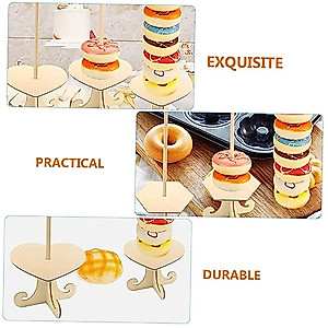 LIFKOME 8 pcs Wooden Donut Stand donut treat stand Doughnuts Stand donut display stand donut tree stand donut bar stand donuts stand for party Wooden Doughnut Holder Baby pendant household