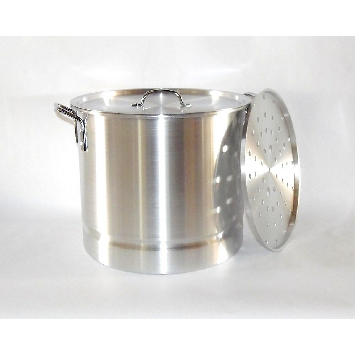 32 QT Quart 8 Gal Aluminum Stock Tamale Pot w/Steamer Rack and Lid