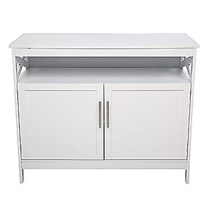 Ynredee Storage Cabinet with Double Doors,Bathroom Floor Storage Cabinet,Accent Cabinet,Wooden Buffet Sideboards,Freestanding Cupboard Cabinet Storage Organizer for Kitchen,Living Room,Bathroom (A)