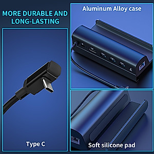 Catlyn Deck Dock for Steam Deck/ROG Ally, 6-in-1 Docking Station with 45W Charger, HDMI 2.0 4K@60Hz, Gigabit Ethernet 1000Mbps, 3 USB-A 3.0 and USB-C PD, for ASUS Lenovo Legion Go MSI Claw Hub