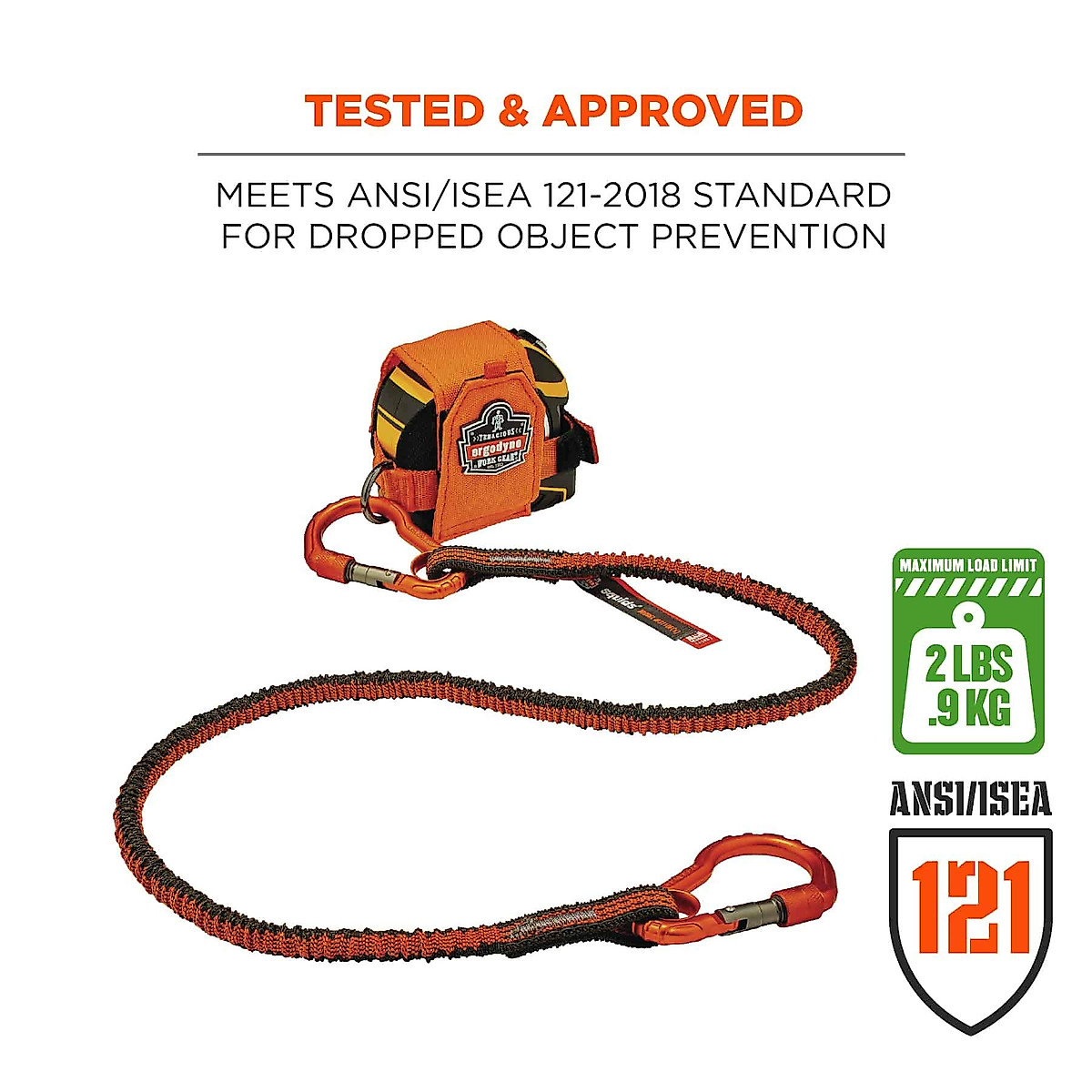 Ergodyne - 19770 Squids 3770 Tape Measure Holder, Orange Large