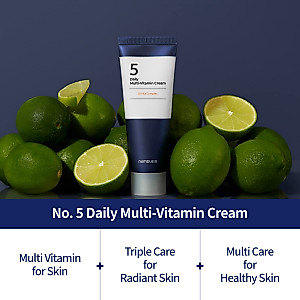 numbuzin No.5 Daily Multi-Vitamin Cream | Healthy Glow, Skin Strengthening, Improves Elasticity | Vitamin C, Niacinamide, Alpha Bisabolol, Panthenol | Suitable for All Skin Types | 2.02 fl. oz.