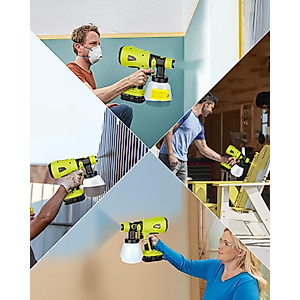 Taingwei Cordless Paint Sprayer for Ryobi 18v Battery,200W HVLP Paint Sprayer Gun with Brushless Motor for Cabinets Cars Walls Furniture House Painting (Tool Only)