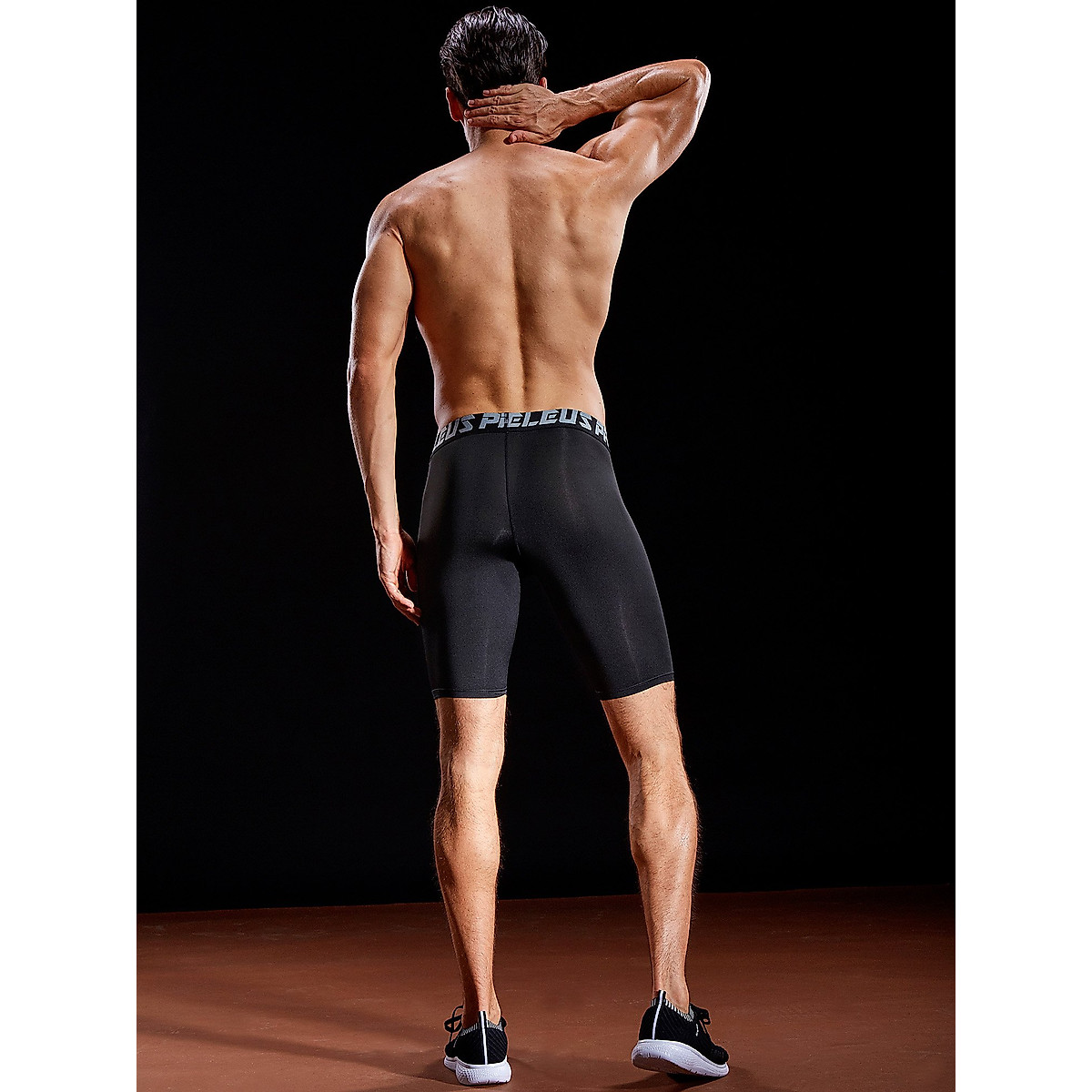 NELEUS Men's 3 Pack Athletic Compression Short,6028,Black,US M,EU L