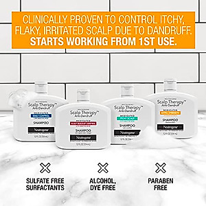 Neutrogena Scalp Therapy Anti-Dandruff Shampoo Extra Strength, with 3% salicylic acid, Fragrance Free, 12 fl oz