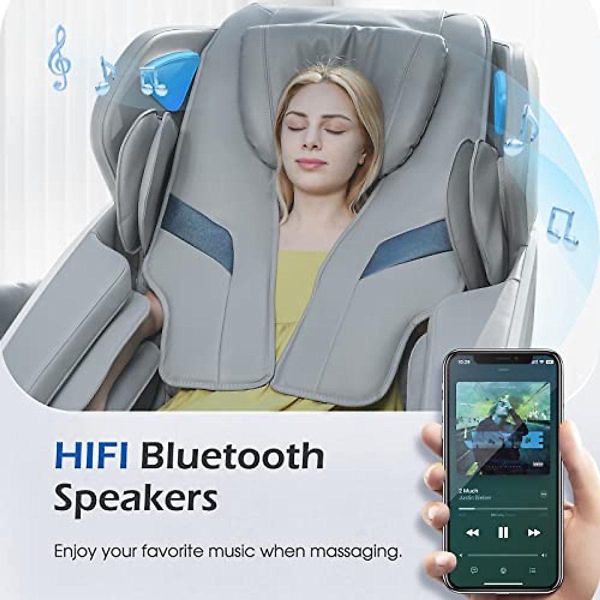 BOSSCARE Massage Chair SL Track Massage Chair Recliner, Zero Gravity Full Body Airbag Massage Chair with Body Scan Bluetooth Heat AI Control Foot Roller Handrail Shortcut Key, R8686 Gary