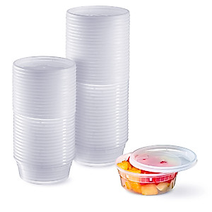 Pantry Value 8 oz. Plastic Deli Food Storage Containers with Airtight Lids [48 Sets]