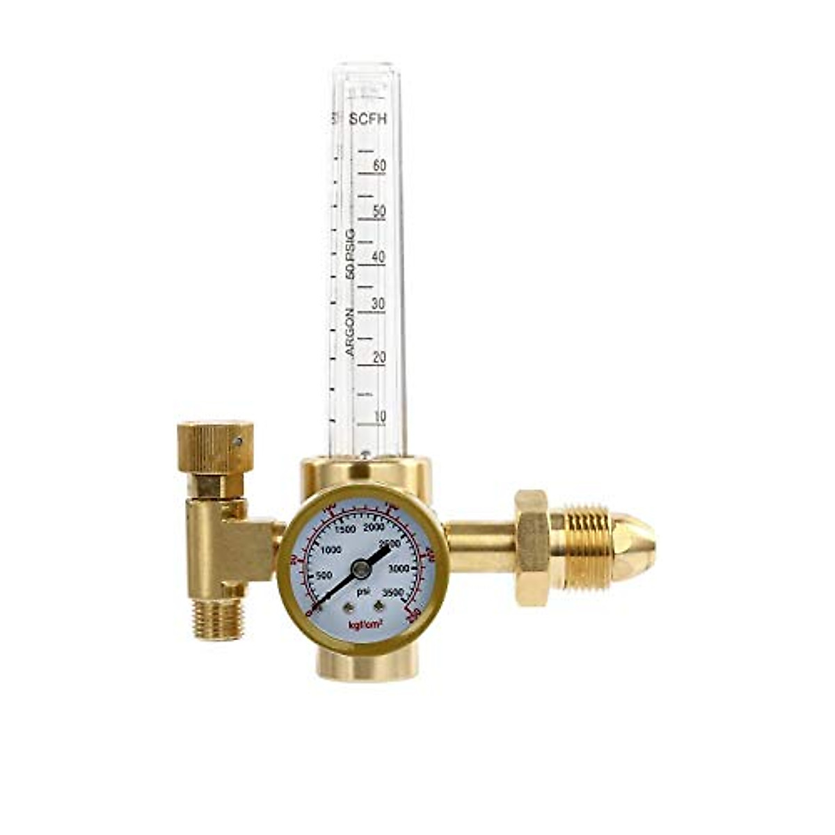 Welding Argon CO2 Gas Regulator 0-60CFH, 0-3500PSI Mig Tig Flowmeter Female 9/16" 18RH CGA-580 Inlet Gas Welder Regulator Gauge