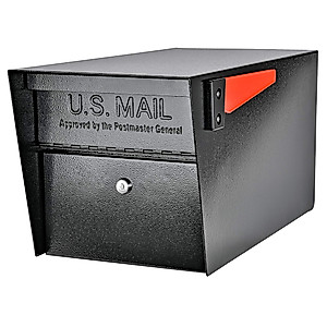 Mail Boss 7506 Mail Manager Security Mailbox and 7121 Mounting Post, Black
