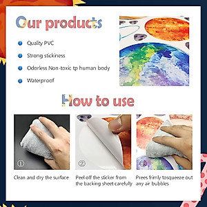 Planets in Space Wall Stickers, Solar System Wall Decals for Boys, Spaceship Stars Nursery Bedroom Playroom Wall Decor, Space Explorer Peel & Stick Wall Mural for Kids Toddler Classroom Decoration