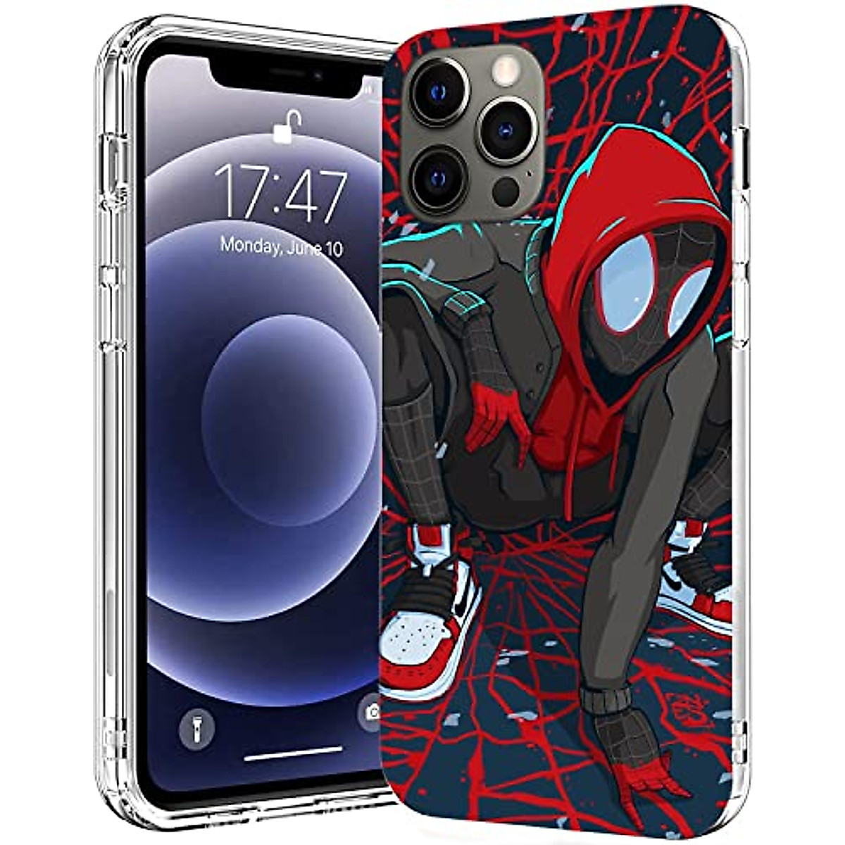 Compatible with iPhone 13 Mini Case Miles Hoodie Movies Super Heroes Morales Flexible Soft TPU Pure Clear Protective Phone Case Cover