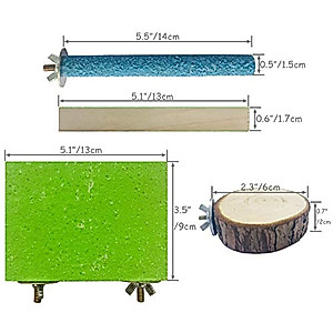 ZYYRT Parrot Perch Stand 9PCS Wooden Bird Paw Grinding Stick Perch Stand Platform Parakeet Cage Accessories Exercise Toy for Budgies Conure Cockatiel