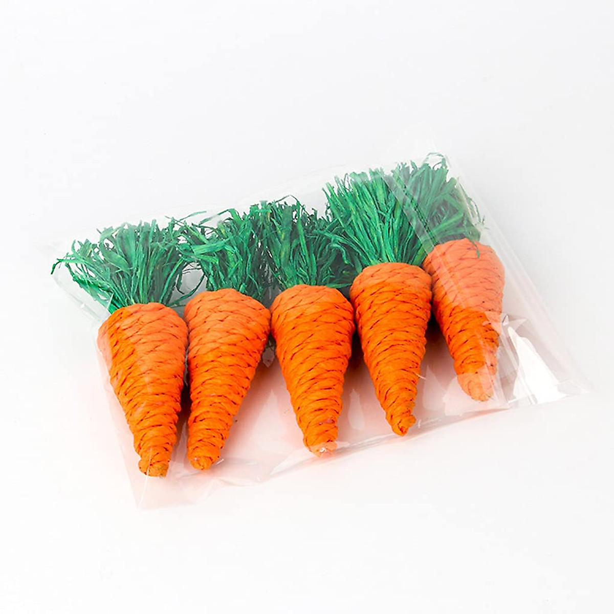5Pcs Bunny Chew Toy for Teeth Cleaning Natural Hay Treat Grass Carrot for Rabbit Chinchilla Hamster Guinea Pig Play hay Treat for Rabbits