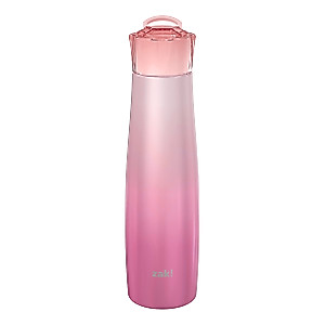 Zak Designs 20 oz Jewel Vacuum Insulated 18/8 Stainless Steel Water Bottle with Leak-Proof Lid, Keeps Cold and Fits In Car Cup Holders for Travel (20 oz, Pink Diamond)