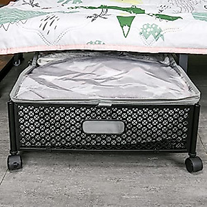 2PC Under Bed Storage Containers with Wheels,Metal Underbed Storage with Handle, Tool-free Assembly Foldable Under Bed Shoe Storage Organizer Bins Drawer for Bedroom Clothes Blankets Shoes ( Color : B