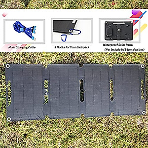 USB Solar Panel for Camping, 20W Portable Solar Charger, Dual USB(5V/3A) Folding SunPower Panel for Cellphone, Tablet, Samsung Galaxy, Bluetooth Headset and Other USB Devices
