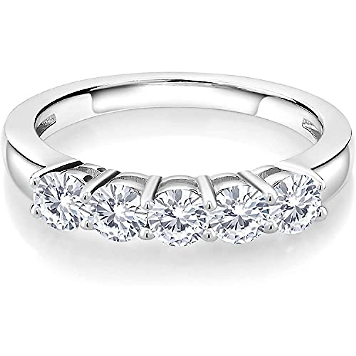 VINSON Forever Classic Moissanite Women Engagement Band Ring (0.80cttw, Round 3.5mm, Available in size All Size) (14)