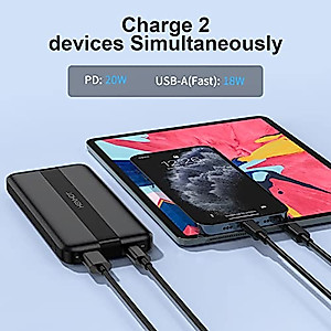 HenHot Portable Charger, Power Bank 10000mAh 20W USB Type C PD 3.0 18W USB A QC3.0 3A Fast Charging External Battery Compatible with iPhone 14/13/12/11 Pro/Pro Max, Galaxy S20 Ipad Tablet etc
