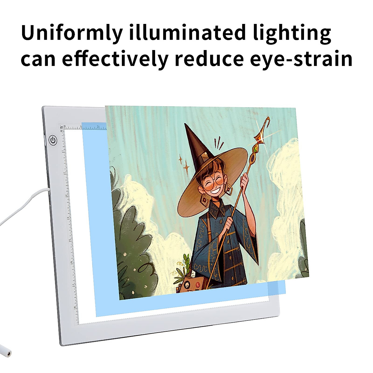 YINGWOND B4 Artist Tracing Light Box Board with Internal Cord, 14.2 * 10.6 in, 3 Levels of Brightness, Ultra-Thin 8000LUX Light Pad for Diamond Painting Weeding Vinyl