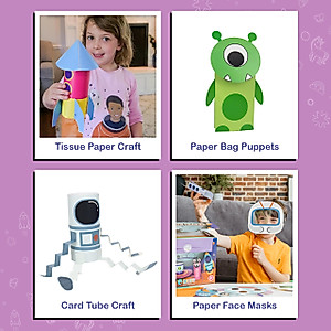 Craftikit® 20 Award-Winning Space Arts and Crafts for Kids - 20 Simple All-Inclusive Fun Toddler Craft Kit for Kids, Organized Crafts for Toddlers Ages 3-10, Galaxy-Themed Kids Craft Activities