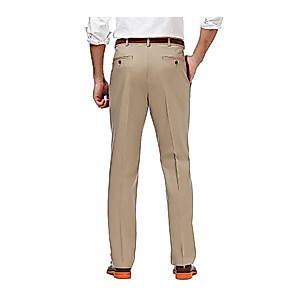 Haggar Men's Premium No Iron Khaki Classic Fit Pleat Front Casual Pant (Regular and Big & Tall Sizes), 42W x 30L