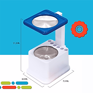 Discovery Kids Art Projector with Six Dry Erase Markers and 10 Reusable Drawing Discs, Draw on Reusable Transparent Sheets, Magnify and Project Art onto Ceilings, Walls, and More