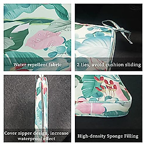 Indoor Universal Seat Cushion, Waterproof Patio Chair Cushions with Ties, Wear-Resistant Garden Sponge Chair Pad, 17" X 17" X 2", Suitable for Patio Garden Home Office, 2 Pack