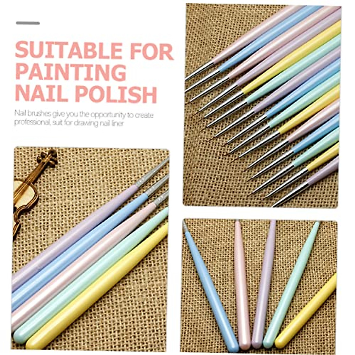 FRCOLOR 3 Sets nail brush Nail Drawing Pen nails kits Manicure Line Painting Pen nail art brushes DIY Nail Art Tools Acrylic Painting Tools nail striping brush fine painted nylon Nail Pen