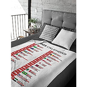 Formula 1 F1 Racing Calendar and Flags Blanket, F1 Sherpa Fleece Blanket, F1 Blanket for Fan Lover Him Husband Daddy Grandpa Boyfriend, F1 Merchandise, Gift for Christmas Birthday Thanksgiving