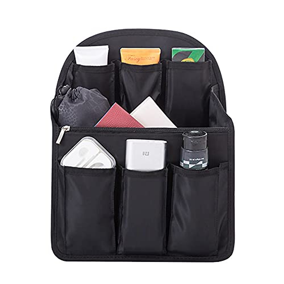 HOYOFO Backpack Organizer Insert Big Bag Divider for Rucksack Purse Lightweight Nylon Shoulder Bag Organiser Insert, Black(Large)