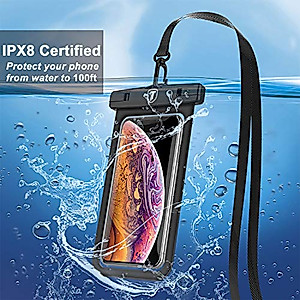Takfox [Floating] Waterproof Phone Pouch for Samsung Galaxy S23 Ultra S22 Plus S21+ S20 Note 20 Ultra 10 A14 A03S A13 A23 A51 A71 A32 A53 5G iPhone 14 13 12 Pro Max XS XR Cell Phone Dry Bag Case-Black