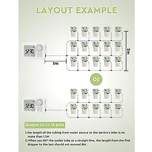 Automatic Drip Irrigation Kit, 15 Potted Indoor Houseplants Support, Indoor Automatic Watering System for Plants, with Digital Programmable Water Timer