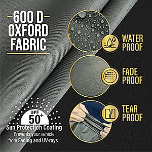 North East Harbor Travel Trailer Cover 18 ft to 20 ft Waterproof Ripstop Cover 600D Heavy Duty RV Storage Cover Camper Cover RV Accessories for Travel Trailers Windproof Toy Hauler Covers