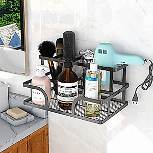 Hair Dryer Organizer, Wall Mount Hair Dryer Holder, Blow Dryer Holder Styling Tool Organizer Storage- for Hair Dryer, Hair Straightener, Curling Wand