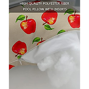 Recliner Head Pillow Ledge Loungers Chair Pillows with Insert Watercolor Fruit Texture Lumbar Pillow with Adjustable Strap Outdoor Waterproof Patio Pillows for Couch Beach Pool Office Chair, 2 PCS