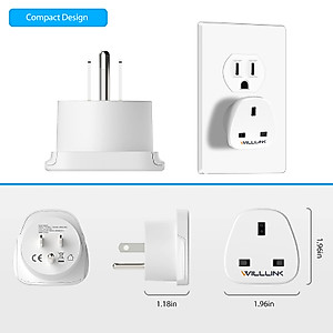 UK to US Plug Adapter [2pack], United Kingdom Plug to America Converter, Convert Type G Plugs from Britain Singapore HK Qatar Saudi UAE Ireland to USA Type B (White)