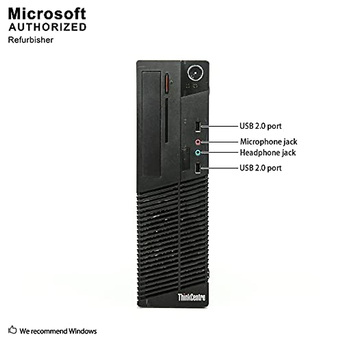 lenovo ThinkCentre M72e High Performance Small Form Factor Desktop Computer, Intel Dual Core i3-3220 3.3Ghz CPU, 8GB RAM, 500GB HDD, DVD RW, Windows 10 Professional (Renewed)