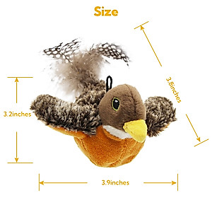 PETFUTURE Cat Toys for Bored Indoor Cats, Cat Bat Wings with Catnip Cats, USB Rechargeable Motion Activated Kitten Toys, Interactive Flapping and Chirping Bird Cat Toy