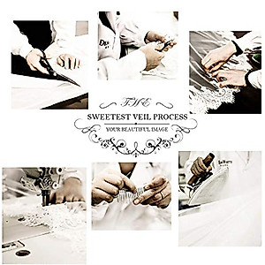 Unsutuo 1 Tier Bride Wedding Veil Ivory Fingertip Bridal Tulle Veil with Comb and Cut Edge (Ivory)